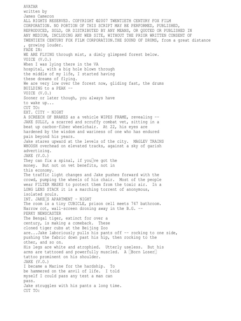 Avatar Script | PDF | Nature