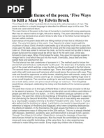 Five Ways To Kill A Man by Edwin Brock | PDF | Jesus