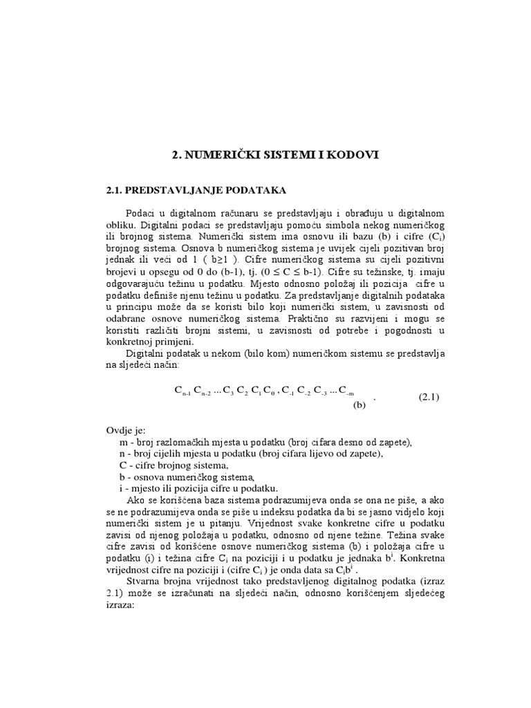 Numerički Sistemi I Kodovi | PDF