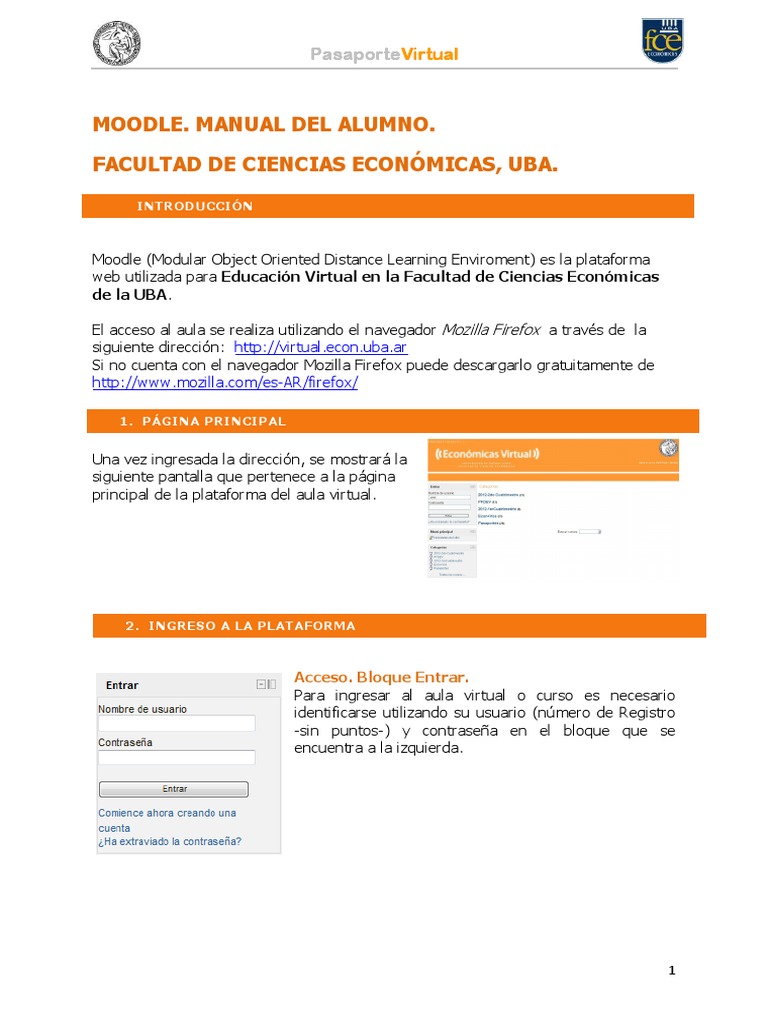 Instructivo de Uso Del Aula Virtual (UBA Economicas) | PDF | Moodle | Navegador web