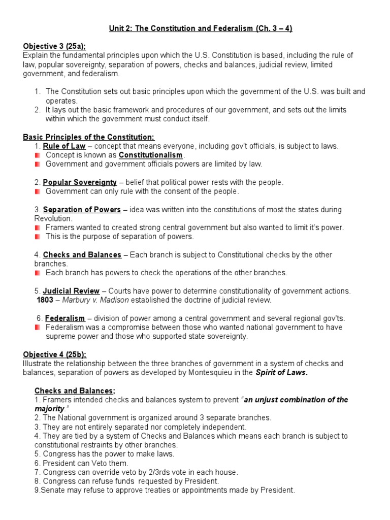Unit 2 Outline | PDF | United States Constitution | Supremacy Clause