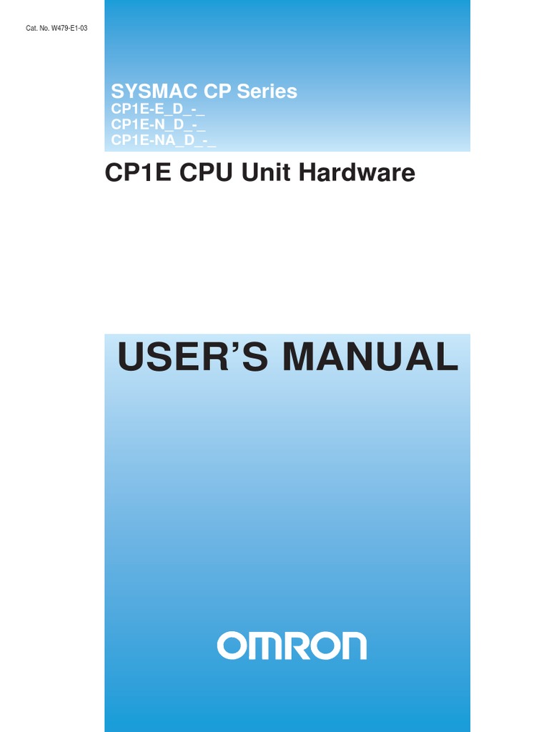 Omron PLC CP1E Manual | PDF | Input/Output | Programmable Logic Controller