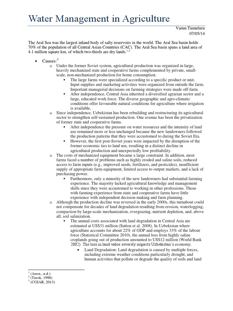 Water Management in Agriculture | PDF | Water Resources | Environmental ...