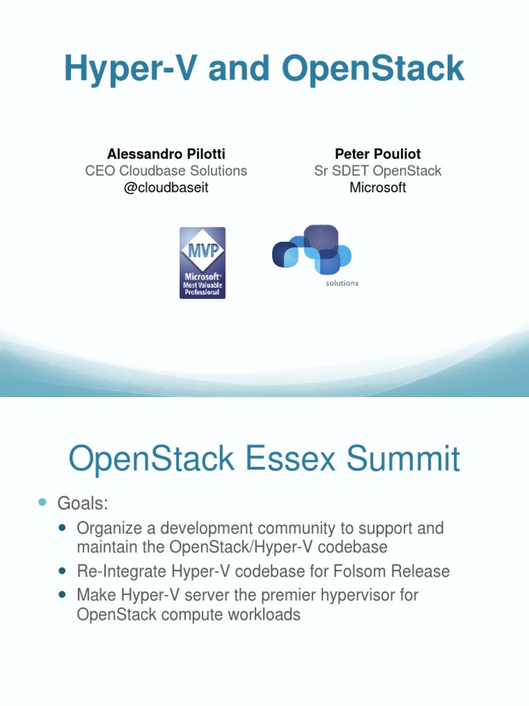 Hyperv Openstack 121017184348 Phpapp01 | PDF | Hyper V | Open Stack
