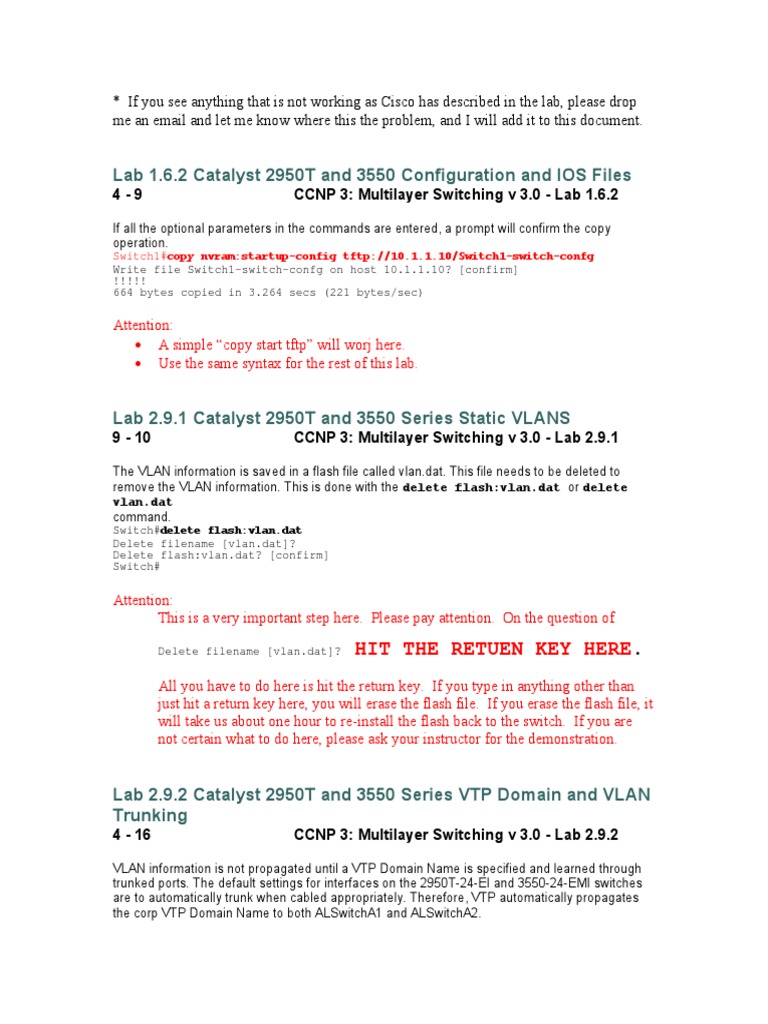 CCNP3V30 Lab Correction | PDF | Router (Computing) | Network Switch