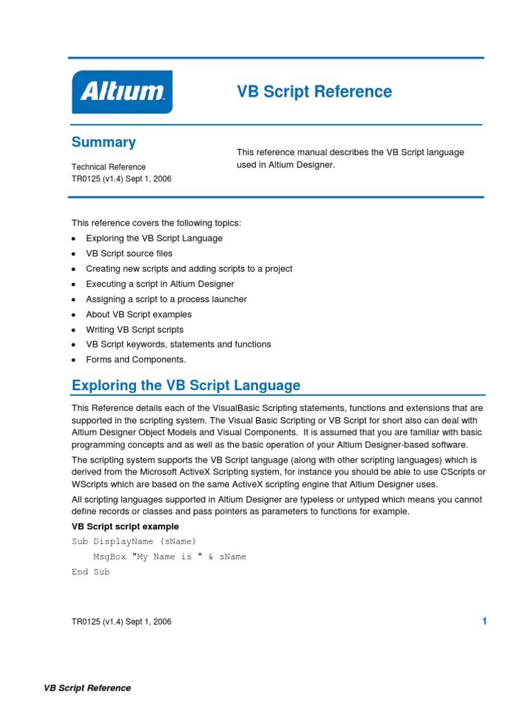 VB Script Reference | PDF | Subroutine | Parameter (Computer Programming)