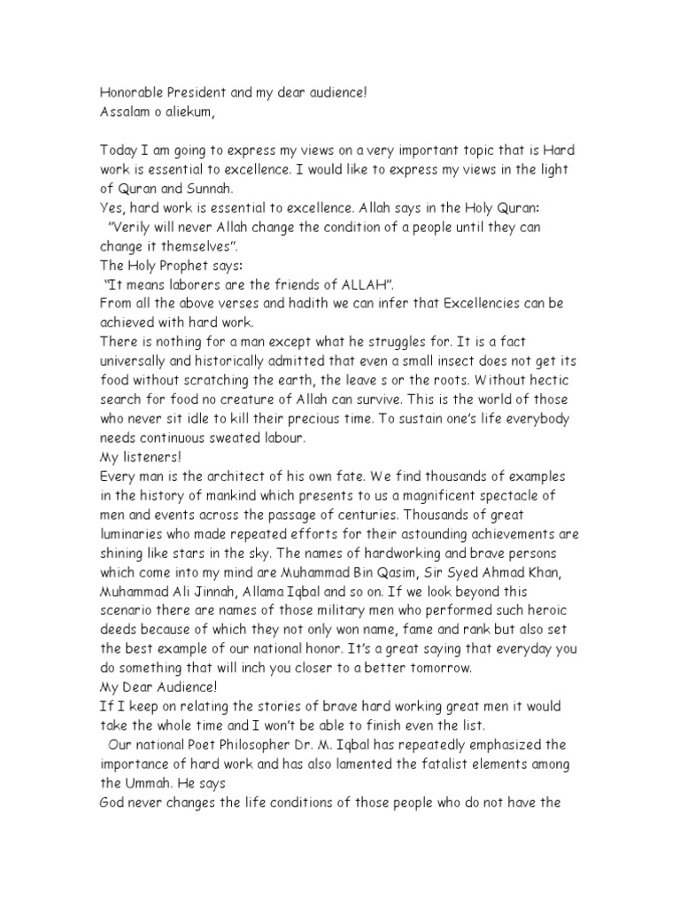 Honorable President and My Dear Audience | PDF | Monotheistic Religions ...