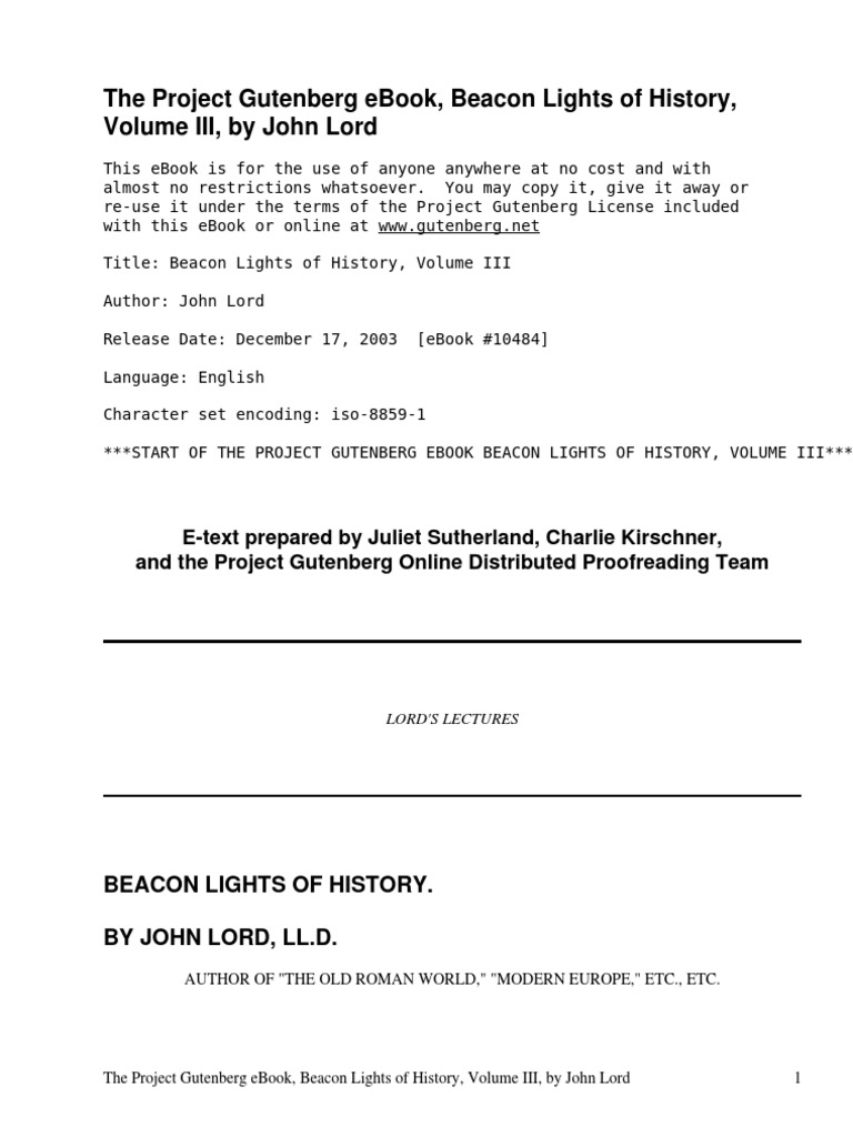 Beacon Lights of History, Volume 03 Ancient Achievements by Lord, John ...
