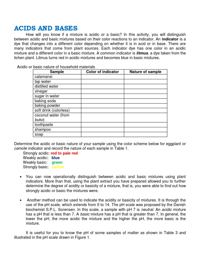 Acids and Bases | PDF | Ph | Food Preservation