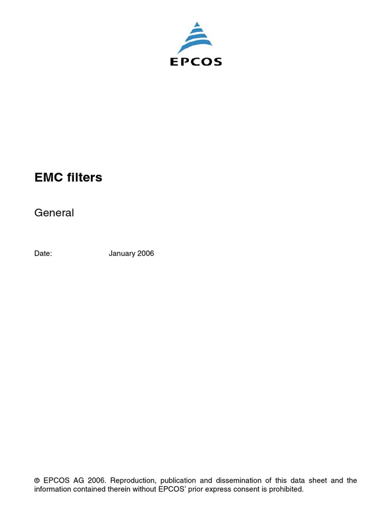 EPCOS EMC Filter General | PDF | Electromagnetic Interference ...