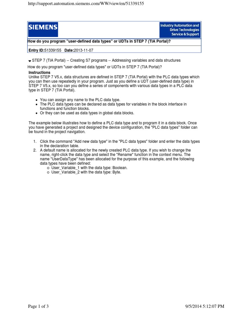 How Do You Program User-Defined Data Types or UDTs in STEP 7 (TIA ...