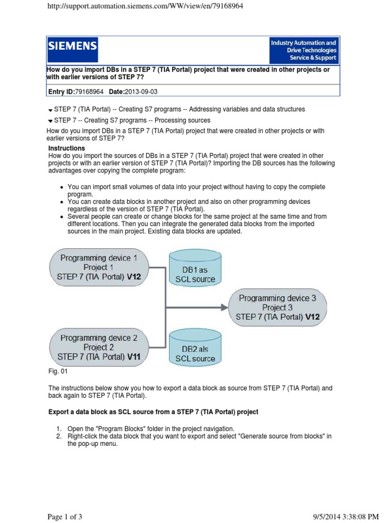 How Do You Import DBs in A STEP 7 (TIA Portal) Project That Were Created in Other Projects or ...