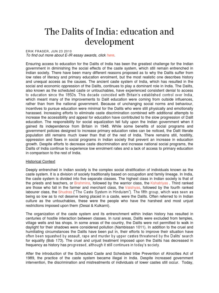 The Dalits of India | PDF | Dalit | Caste