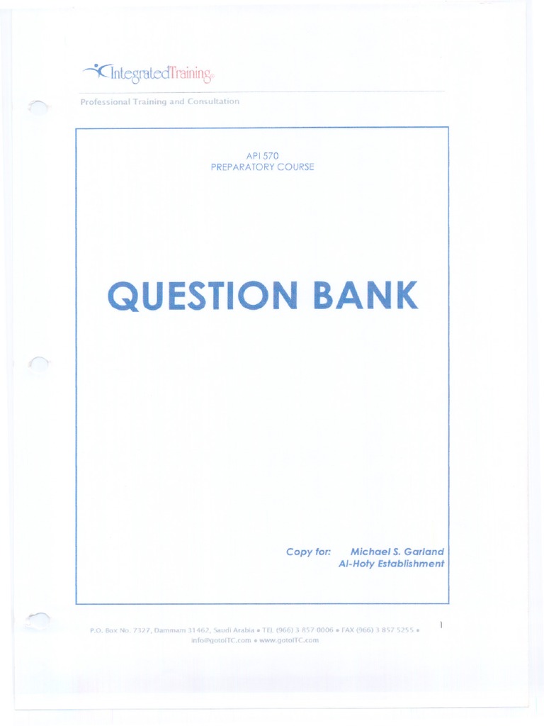 API 570 Practice Questions PDF | PDF