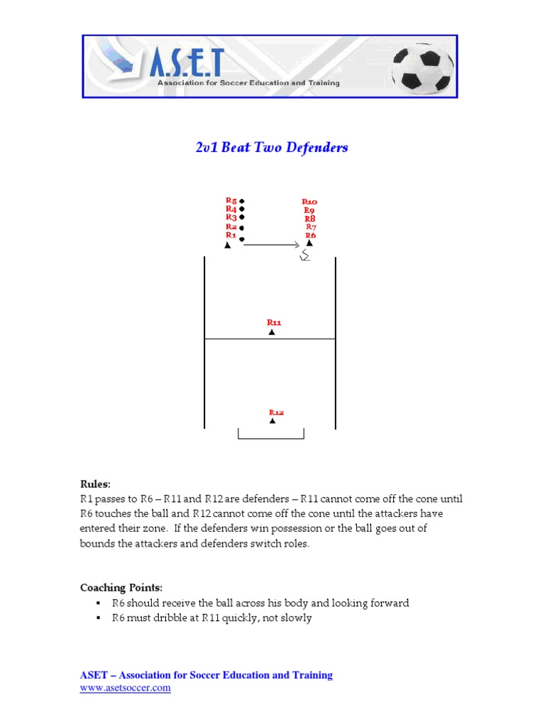 2v1 Soccer Drill: Beat Two Defenders | PDF
