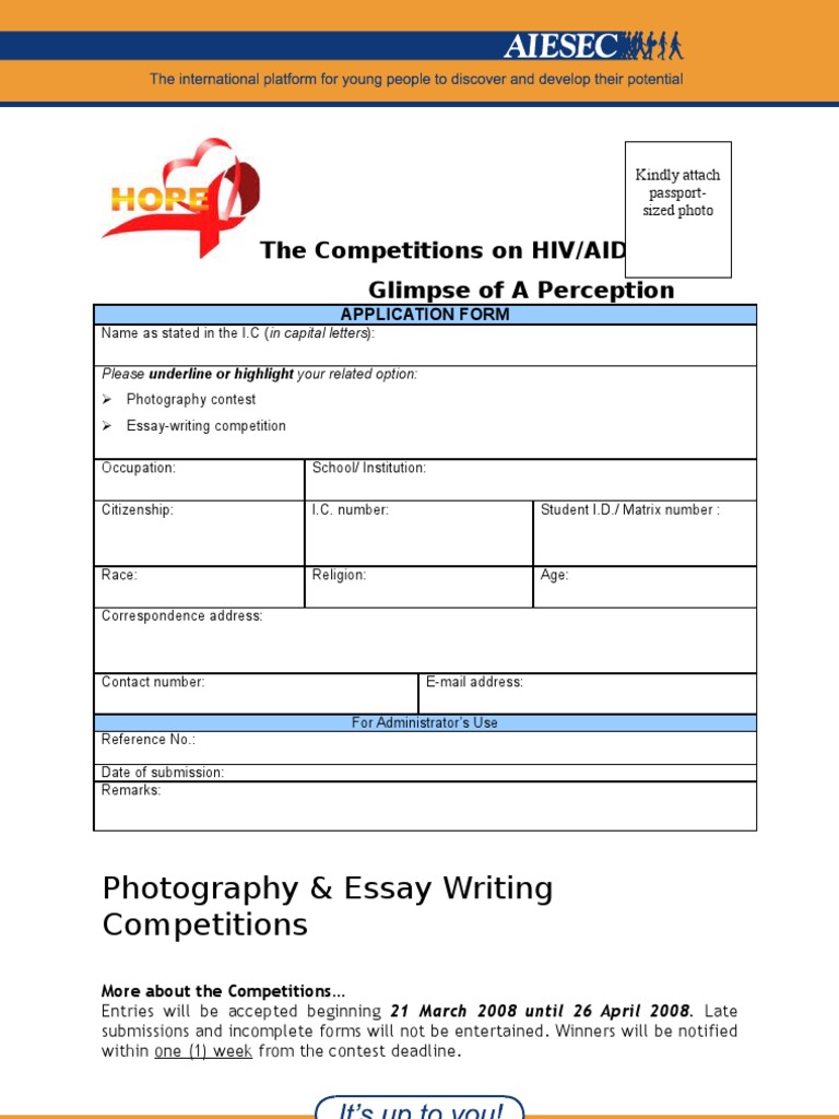 Competitions Application Form | PDF