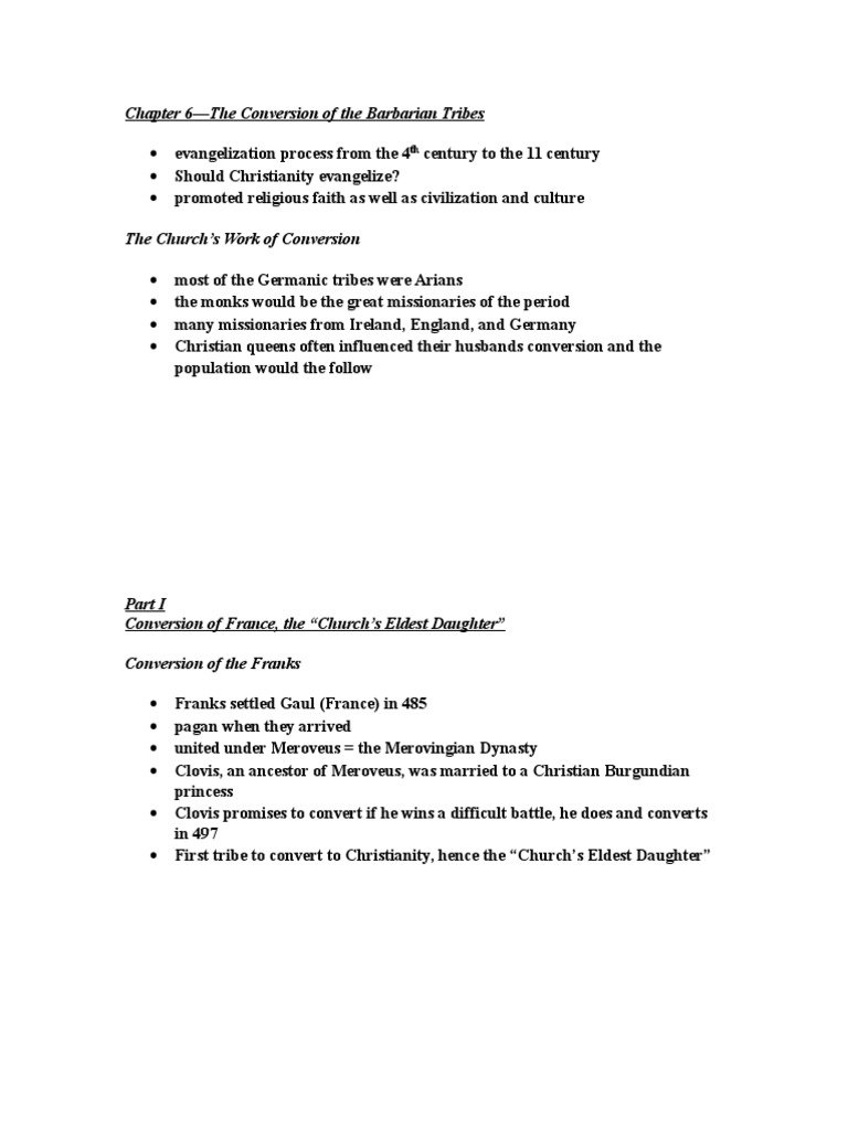 Chapter 6-The Conversion of The Barbarian Tribes | PDF | Christian ...