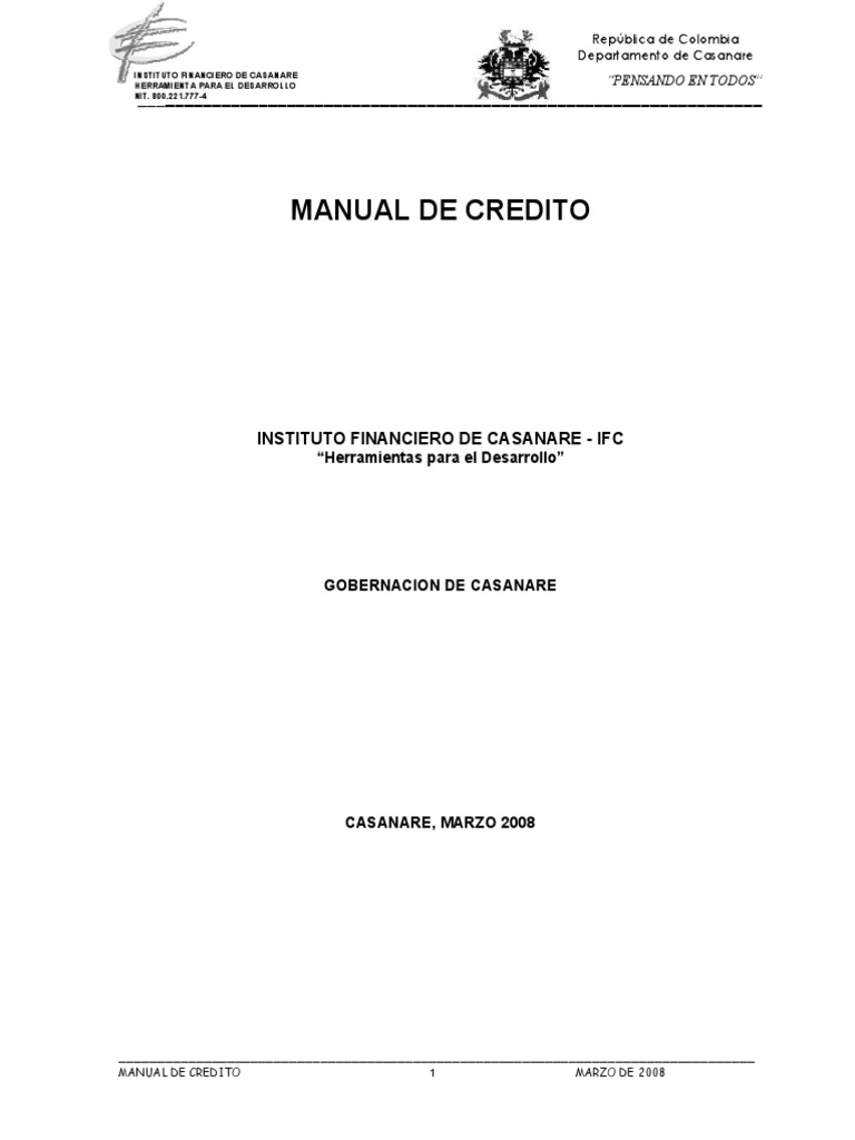 Manual de Credito | PDF | Deuda | Colombia