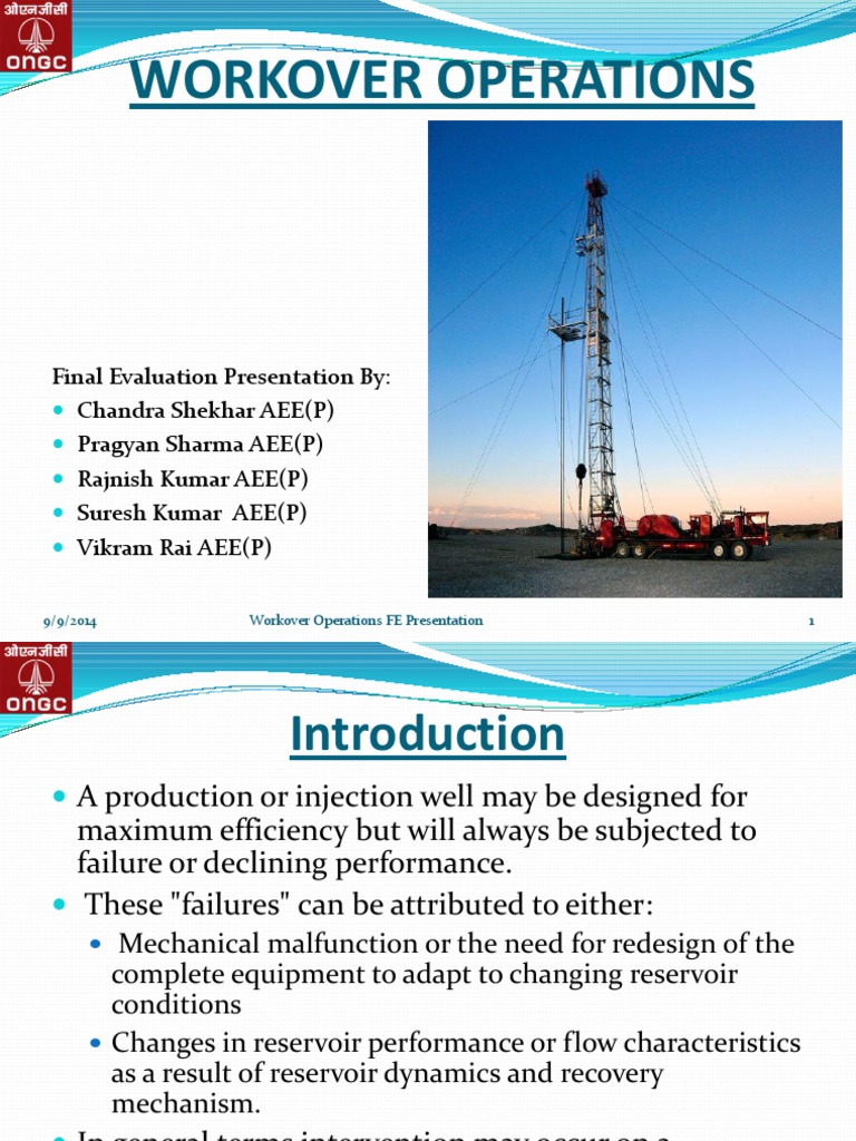 Workover Operations | Casing (Borehole) | Petroleum Reservoir