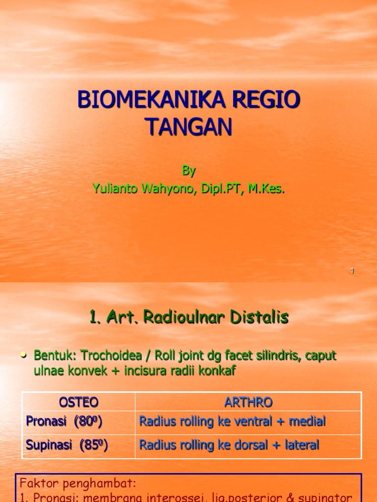 Biomekanika Regio Tangan | PDF
