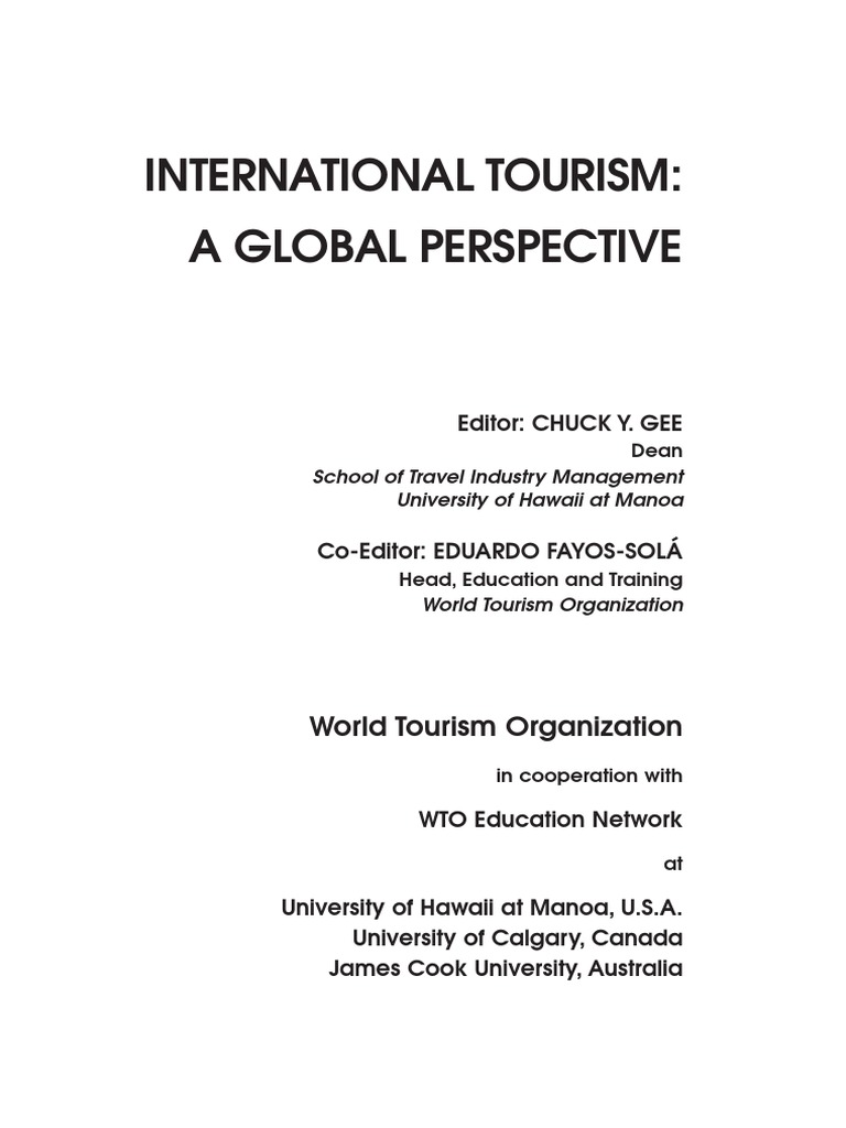 55-International Tourism A Global Perspective-Libre | PDF | Tourism ...