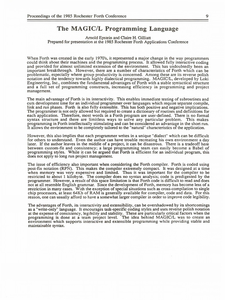 The MAGIC/L Programming Language | PDF | Control Flow | Subroutine