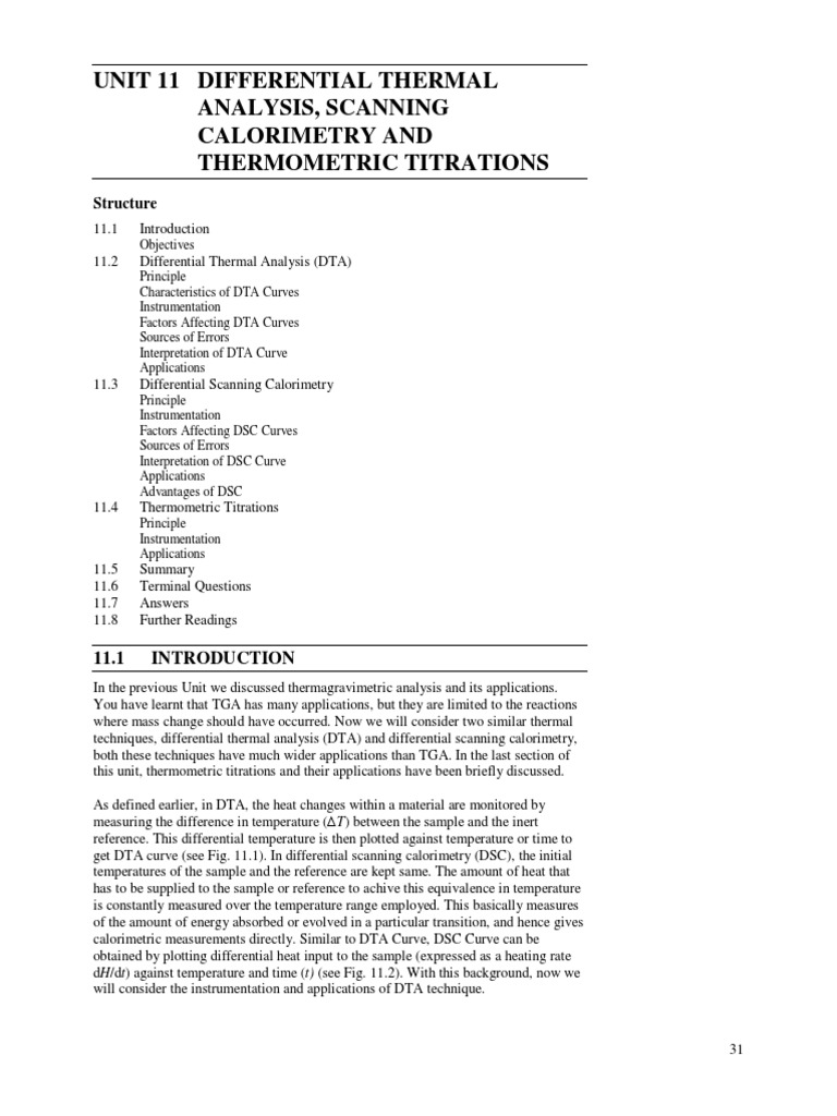 Thermal Analysis | PDF | Differential Scanning Calorimetry | Thermal ...