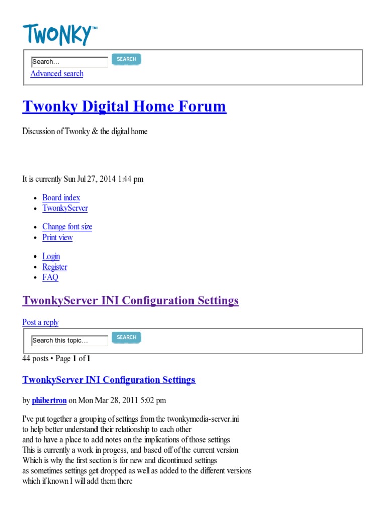 Twonky Configuration Settings | PDF | Directory (Computing) | World ...