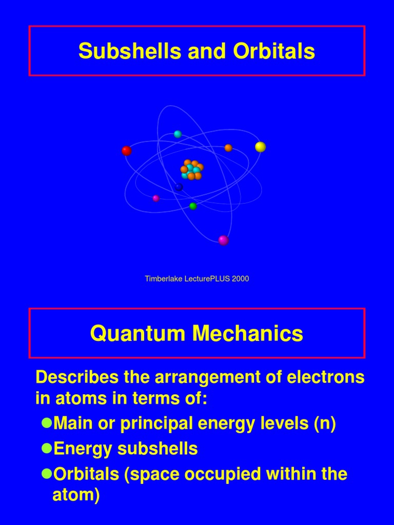 Subshells and Orbitals | PDF | Electron Configuration | Energy Level