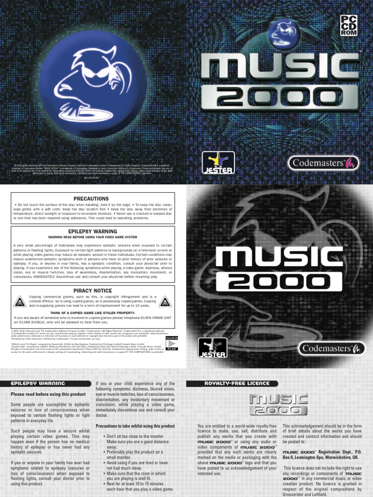 Games PC Music 2000 | PDF | Epilepsy | Plug In (Computing)