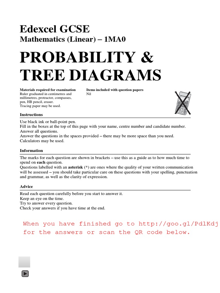 Exam Questions - Probability and Tree Diagrams | PDF | Art