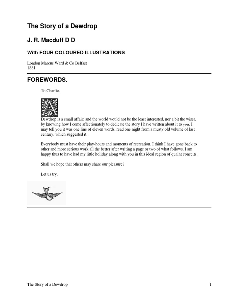 The Story of A Dewdrop by Macduff, J. R. (John Ross), 1818-1895 | PDF ...