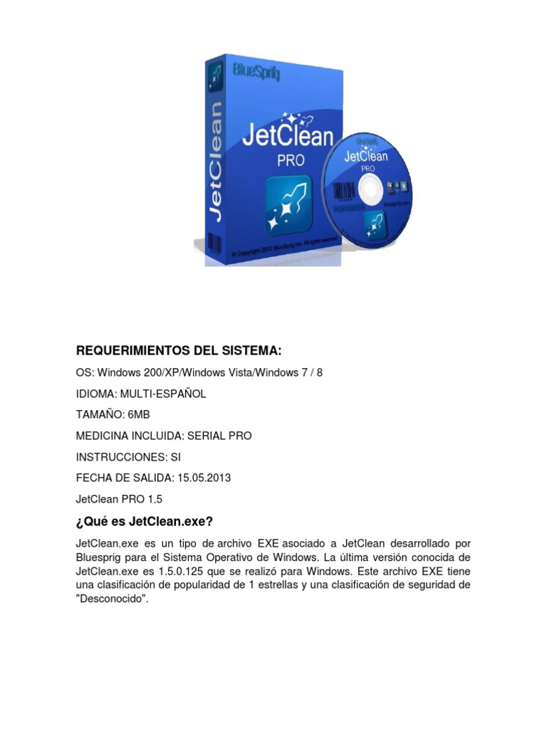 JetClean PRO 1 | PDF | Microsoft Windows | Archivo de computadora