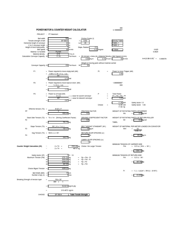 Conveyor Calculation | PDF | Belt (Mechanical) | Mechanical Engineering