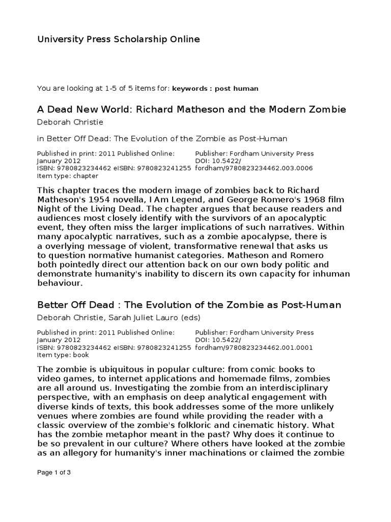 Upso Search Results | PDF | Posthuman | Zombies
