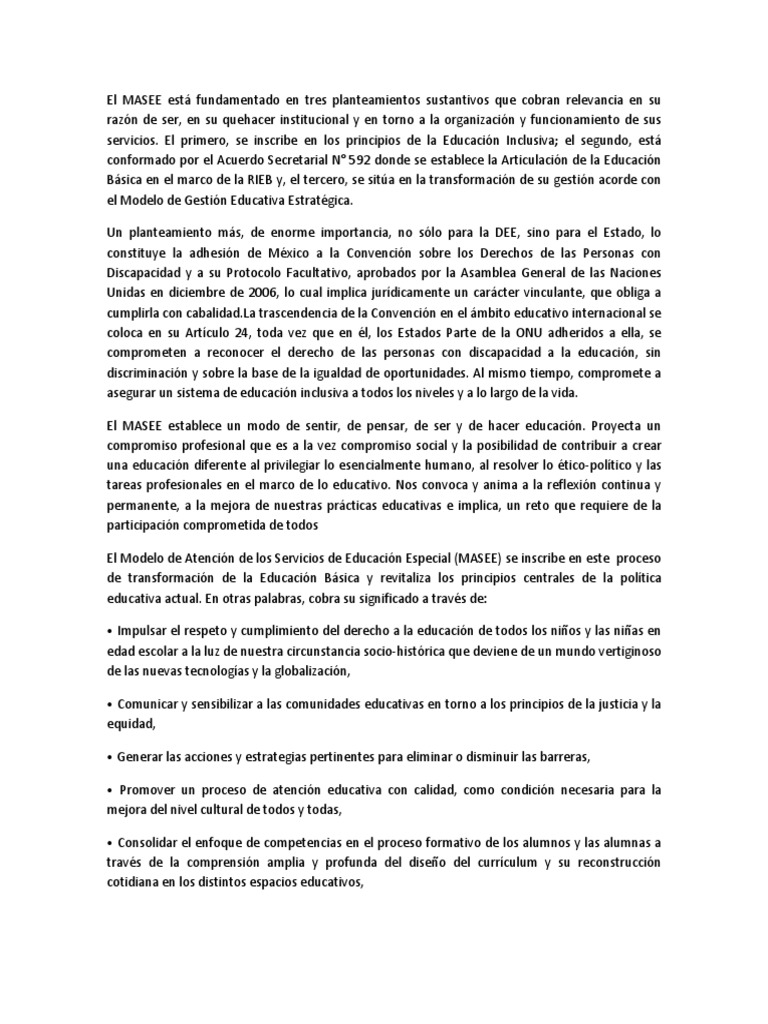 Masee | PDF | Invalidez | Plan de estudios