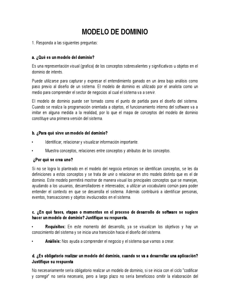 Modelo de Dominio | PDF