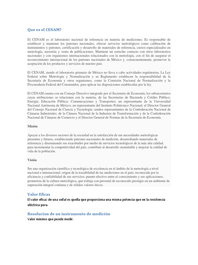 Que Es El CENAM | PDF | Metrología | Calidad (comercial)