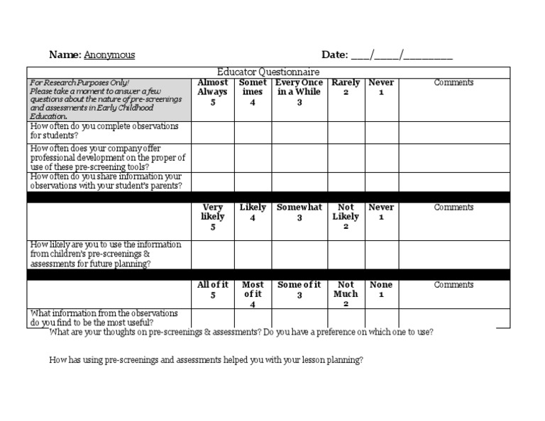 Action Research Survey and Questionnaire | PDF | Career & Growth