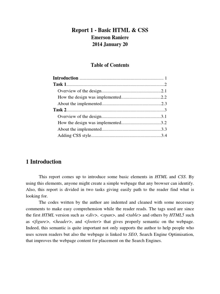 Exploring Basic HTML and CSS Through Two Tasks: Creating a Simple Website and Adding Styling ...