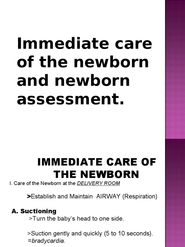 Immediate Newborn Care and Assessment | PDF