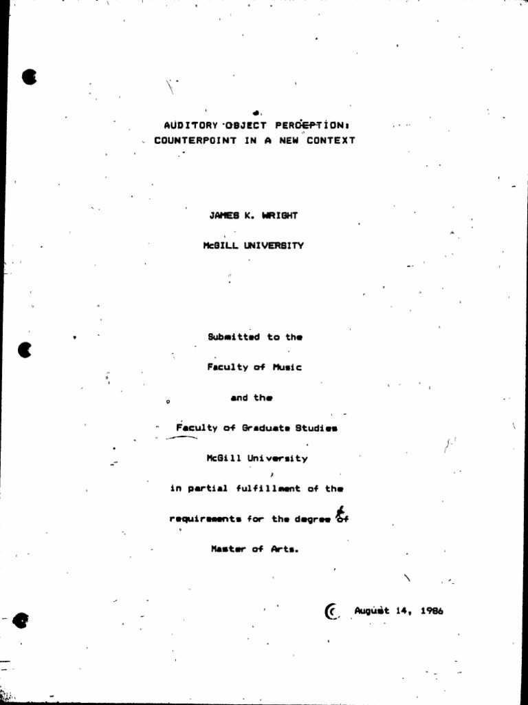 Auditory Object Perception | PDF | Psychology