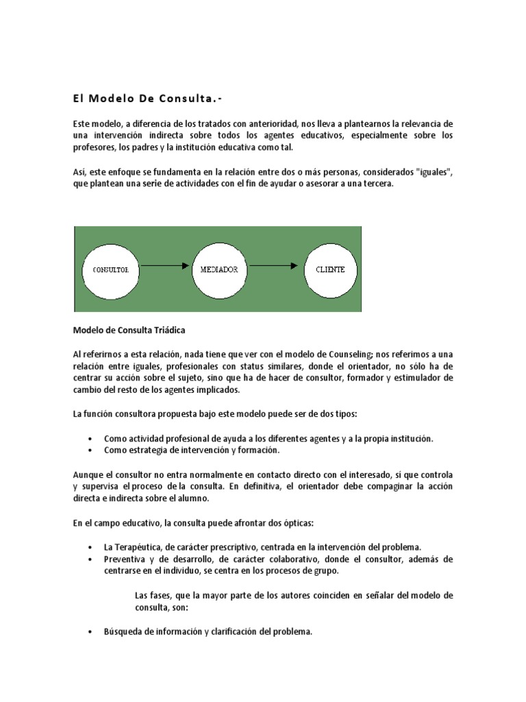 El Modelo de Consulta | PDF | Sicología | Cognición