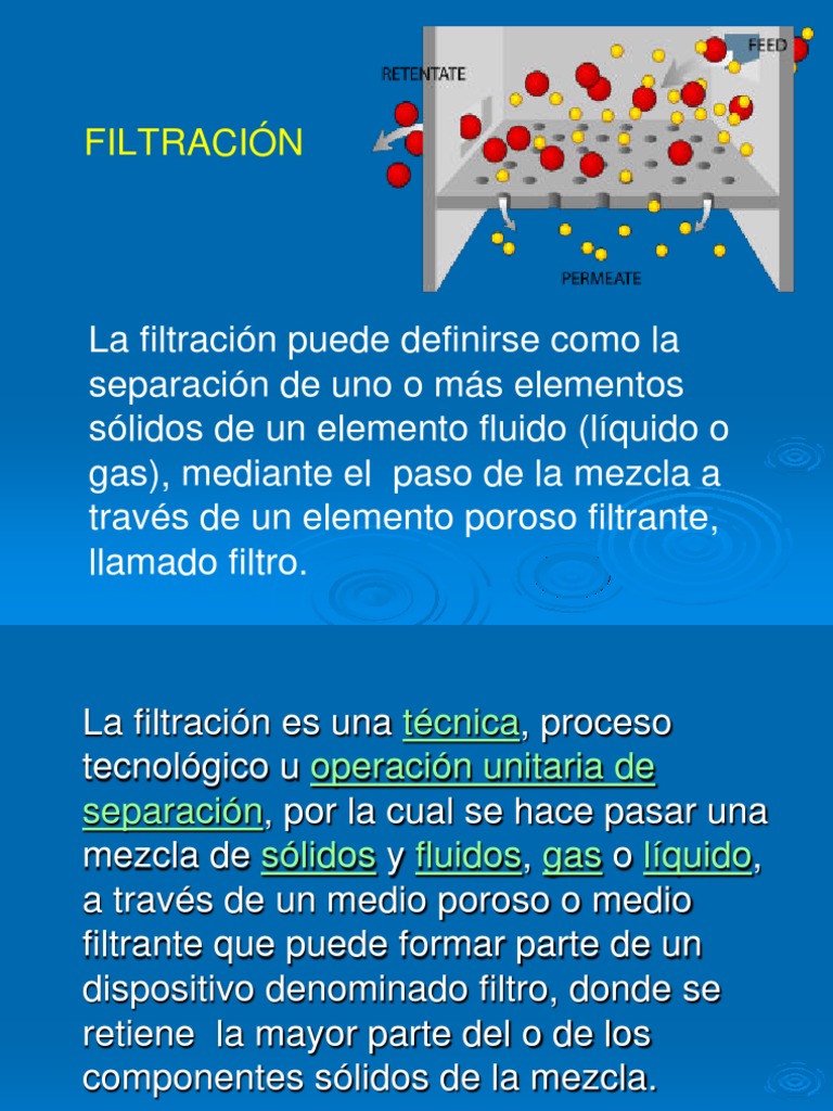 DIAPOSITIVA FILTRACIÓN | Filtración | Química | Prueba gratuita de 30 ...