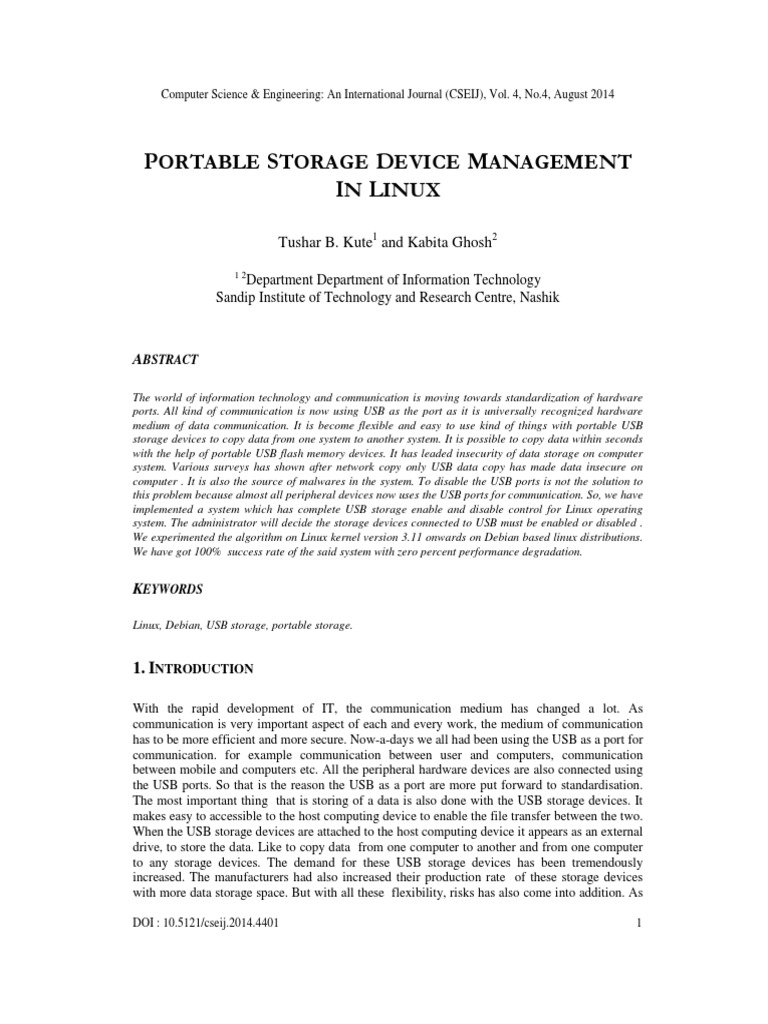 Portable Storage Device Management | PDF | Usb Flash Drive | Superuser
