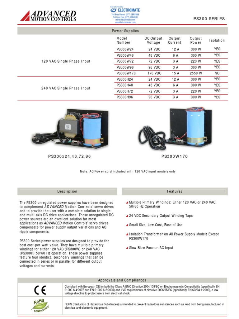 Advanced Motion Controls Ps300w24 | PDF