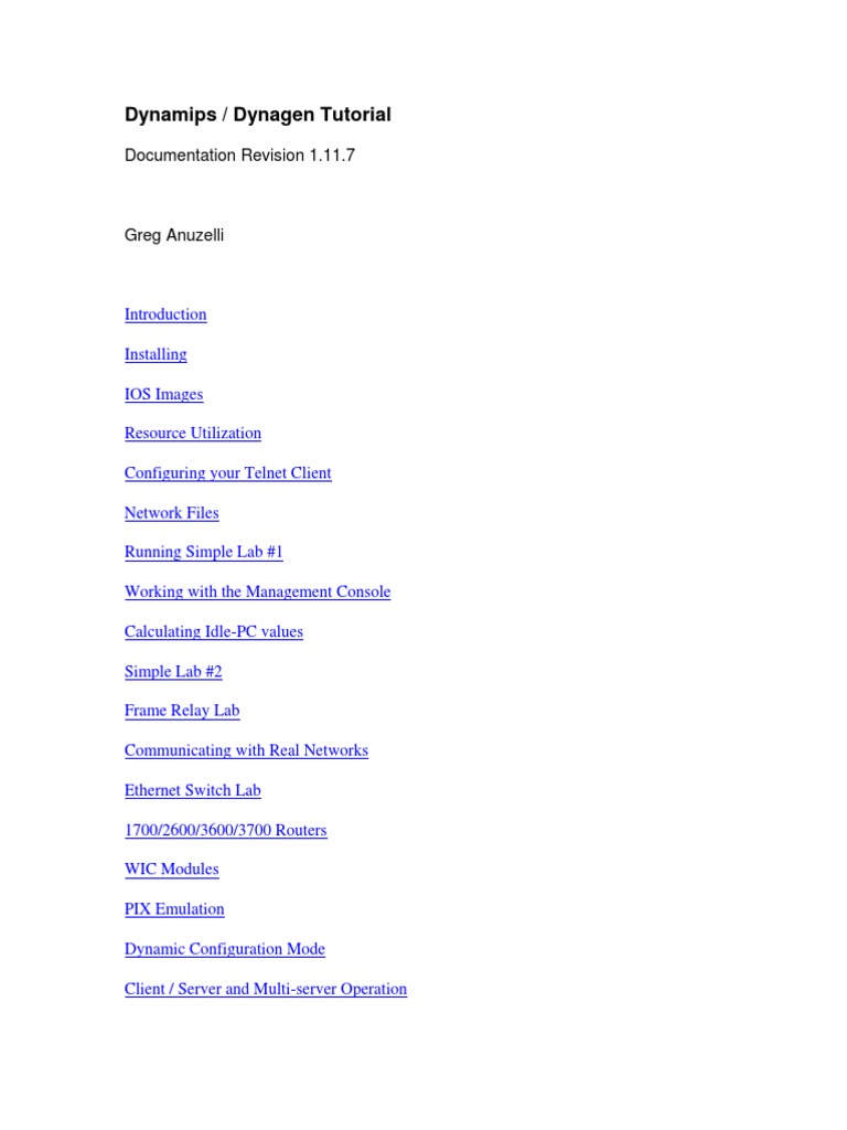 Dynamips - Dynagen Tutorial | Download Free PDF | Computer Architecture | Computer Networking