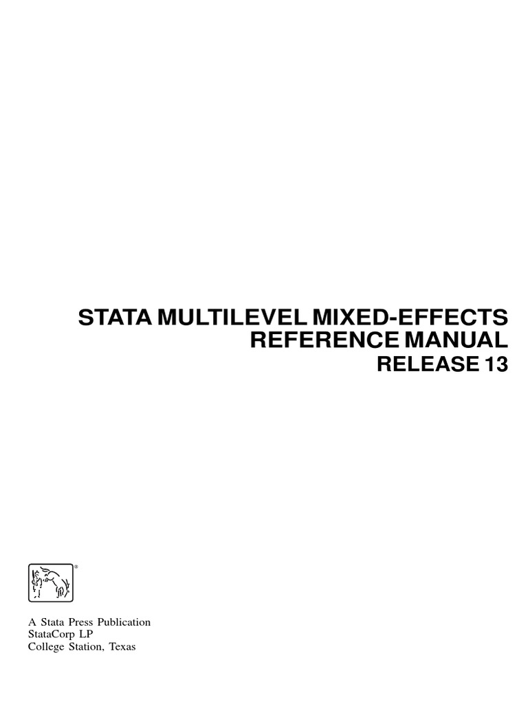 Manual Stata 13 | PDF | Multilevel Model | Regression Analysis