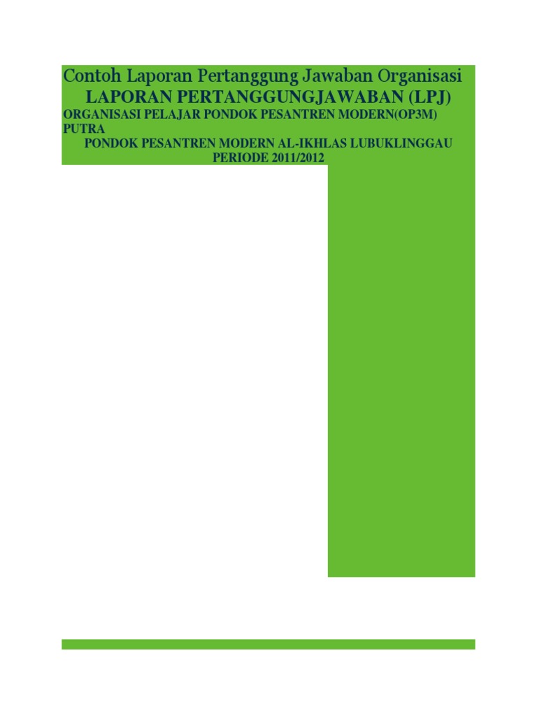 Contoh Laporan Pertanggung Jawaban Organisasi | PDF