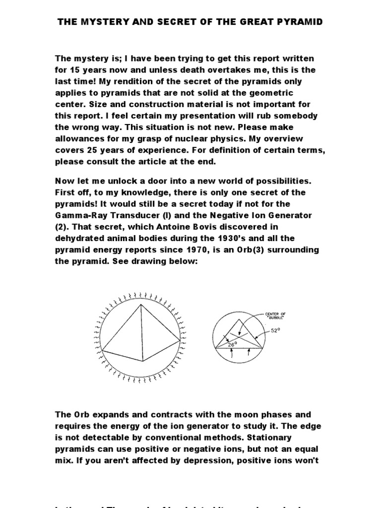 The Mystery and Secret of the Great Pyramid by Joe Parr | Mass | Experiment